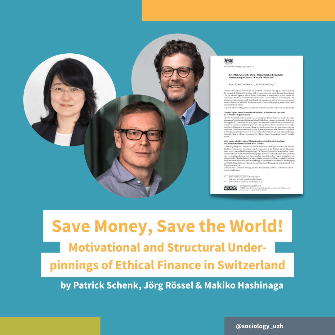 New publication by Jörg Rössel, Patrick Schenk & Makiko Hashinaga: Save Money, Save the World ...